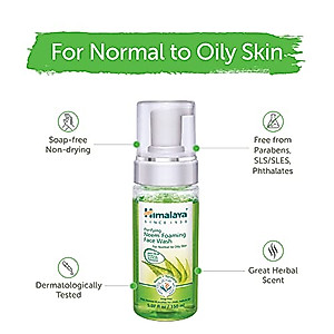 Himalaya Purifying Neem Foaming Face Wash with Neem and Turmeric for Occasional Acne, 5.07 oz (150 ml)