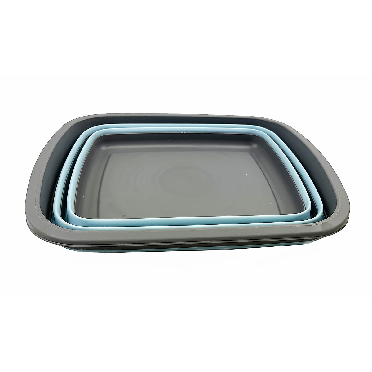 SAMMART 10L (2.6 Gallon) Collapsible Tub-Foldable Dish Tub-Portable Washing Basin-Space Saving Plastic Washtub (Grey/Sea Angel)