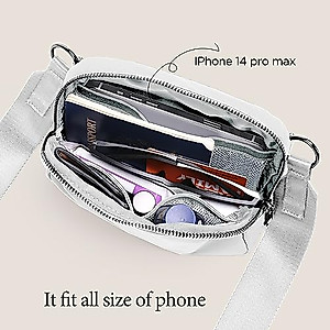 ODODOS Crossbody Bag with Adjustable Strap Small Shoulder Pouch for Workout Running Traveling Hiking, White