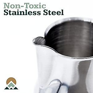 Evergreen Coffee - Precision Latte Art Milk Pitcher | 16oz | Commercial Grade Stainless Steel | Milk Steam Frothing Jug | For Espresso Machines, Breville Espresso Machines (Black)