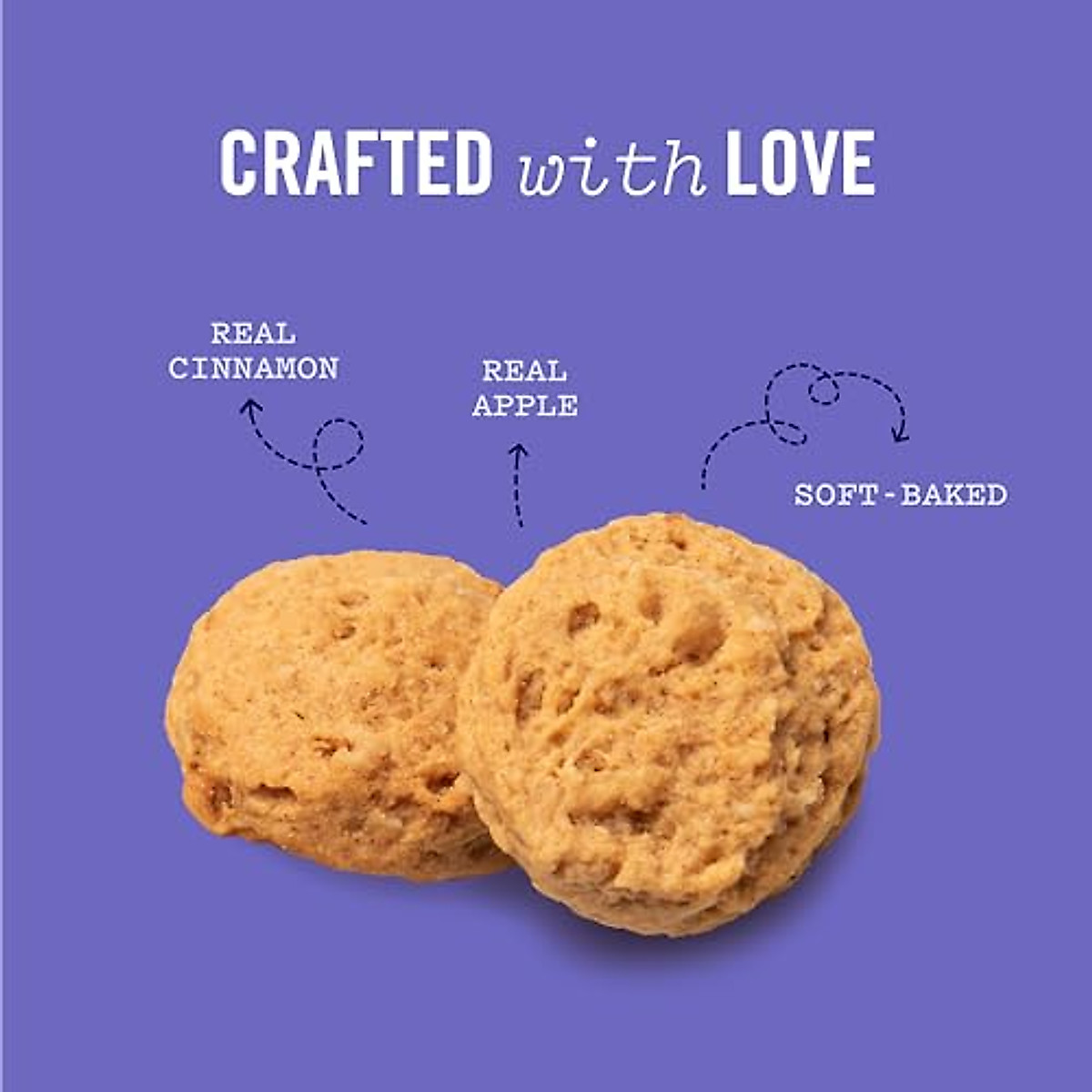 Three Dog Bakery Soft Baked Classic Cookies with Oats and Apple, Premium Treats for Dogs, 13 Ounce Box (114334)