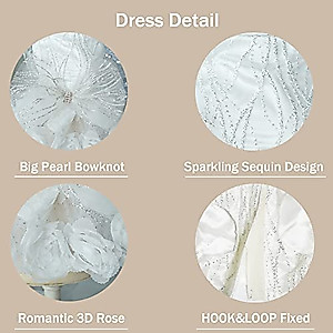 SEIS Bowknot Dog Wedding Dress Pet Tutu Costume Cat Formal Apparel Teddy Party Skirt Princess Suit Clothes for Cats Small Medium Dogs Bichon Pug (S (Chest Circumference 37cm/14.5"))