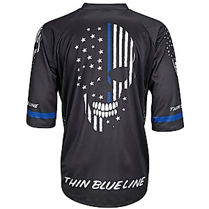 World Jerseys Thin Blue Line Men's 3/4 Sleeve Mountain Bike Jersey (XXX-Large)