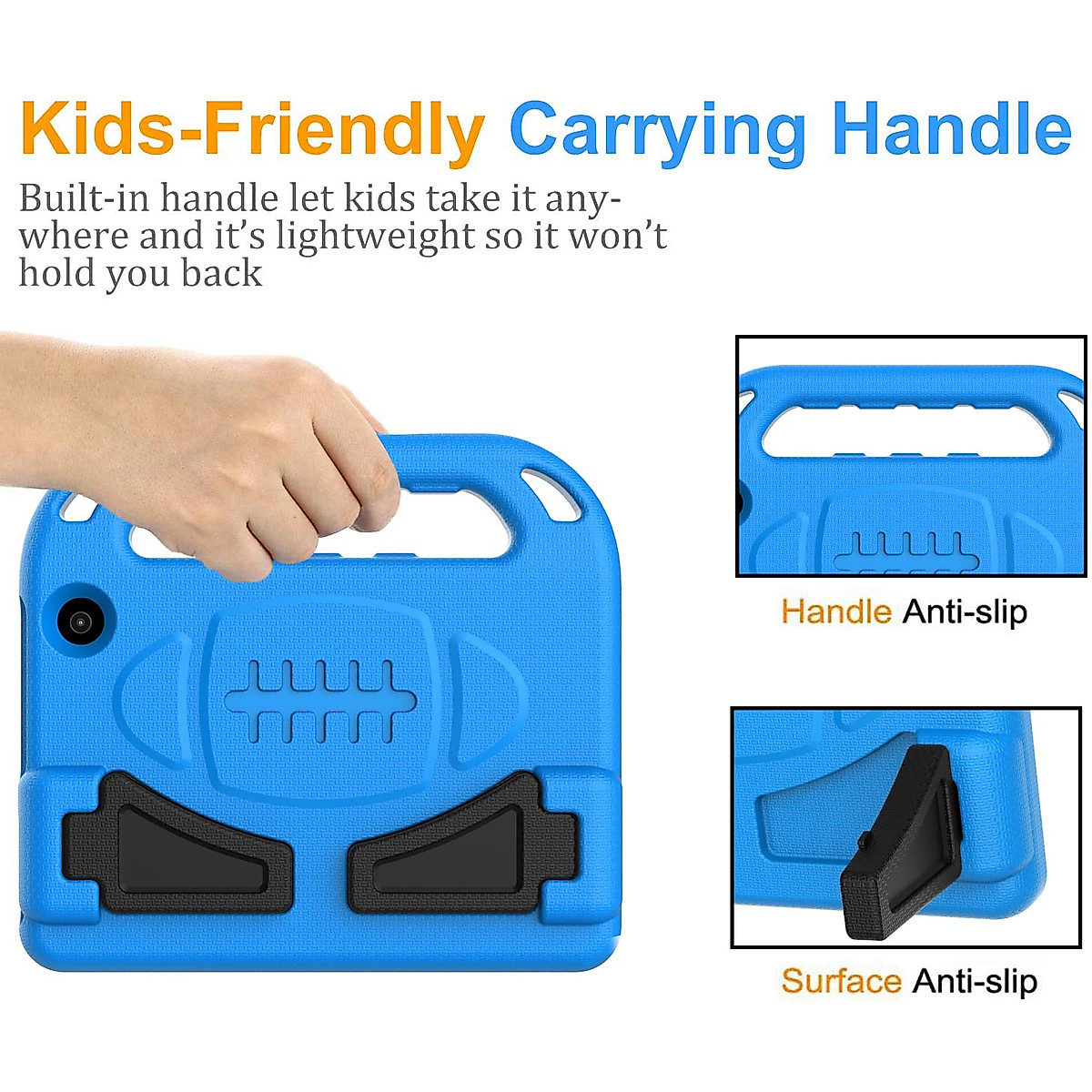 BMOUO Kids Case for All New Fire 7 Tablet (12th Generation,2022 Release), Fire 7 Tablet Case, Fire 7 2022 Case, Shockproof Handle Stand Kids Case for Amazon Fire 7 Tablet 2022 Latest Model 7", Blue