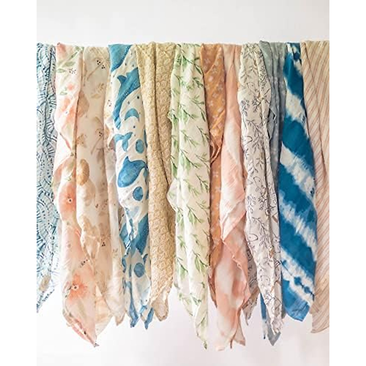 Crane Baby Soft Muslin Swaddle Blanket, Soft Swaddle Wrap for Boys and Girls, Copper Dash, 47" x 47"