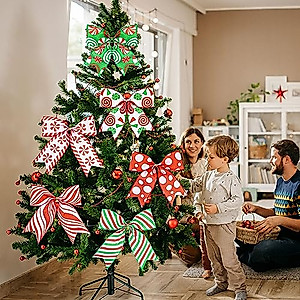 peony man Christmas Wired Edge Ribbon Candy Burlap Ribbon 2.5 Inch Red Green Xmas Crafts Ribbons for Christmas Bow Wreath Gift Wrapping DIY Crafts, 30 Yards