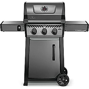 Napoleon Freestyle 365 Propane Gas BBQ Grill - F365DPGT - Barbecue Gas Cart, With 3 Burners, Folding Side Shelves, Instant Failsafe Ignition, Porcelain Coated Cast Iron Cooking Grids