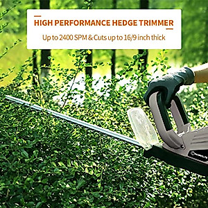 WORKSITE 20V Hedge Trimmer Cordless, Lightweight Bush Trimmer with 20-Inch Dual Steel Blade, Battery & Fast Charger Included