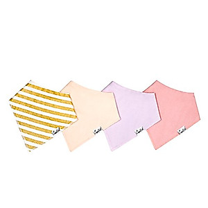 Copper Pearl Baby Bandana Drool Bibs for Drooling and Teething 4 Pack Gift Set Sweetheart, Soft Set of Cloth Bandana Bibs for Any Baby Girl or Boy, Cute Registry Ideas for Baby Shower Gifts