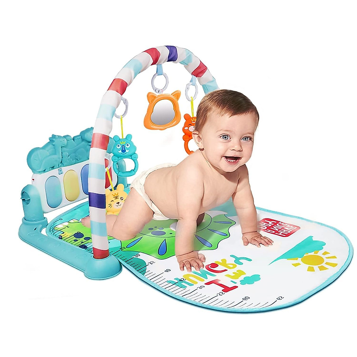 ONG NAMO Baby Play Mat Baby Gym Baby Play Mats for Floor Play Piano Gym with Lights & Sensory Toys Play Mats for Babies and Toddlers Boy & Girl Gifts for Newborn Baby