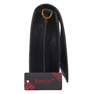 Fawziya Purses And Handbags Floral Leather Fashion Novelty Medium Crossbody Bags For Women-Black