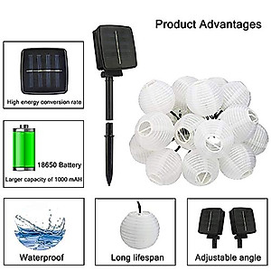 Solar Lantern String LED Lights 13FT/4M 20 LEDS, ALED LIGHT LED String Lights Outdoor IP65 Waterproof for Garden,Patio,Party ,Wedding,Camping Decor(Warm White)