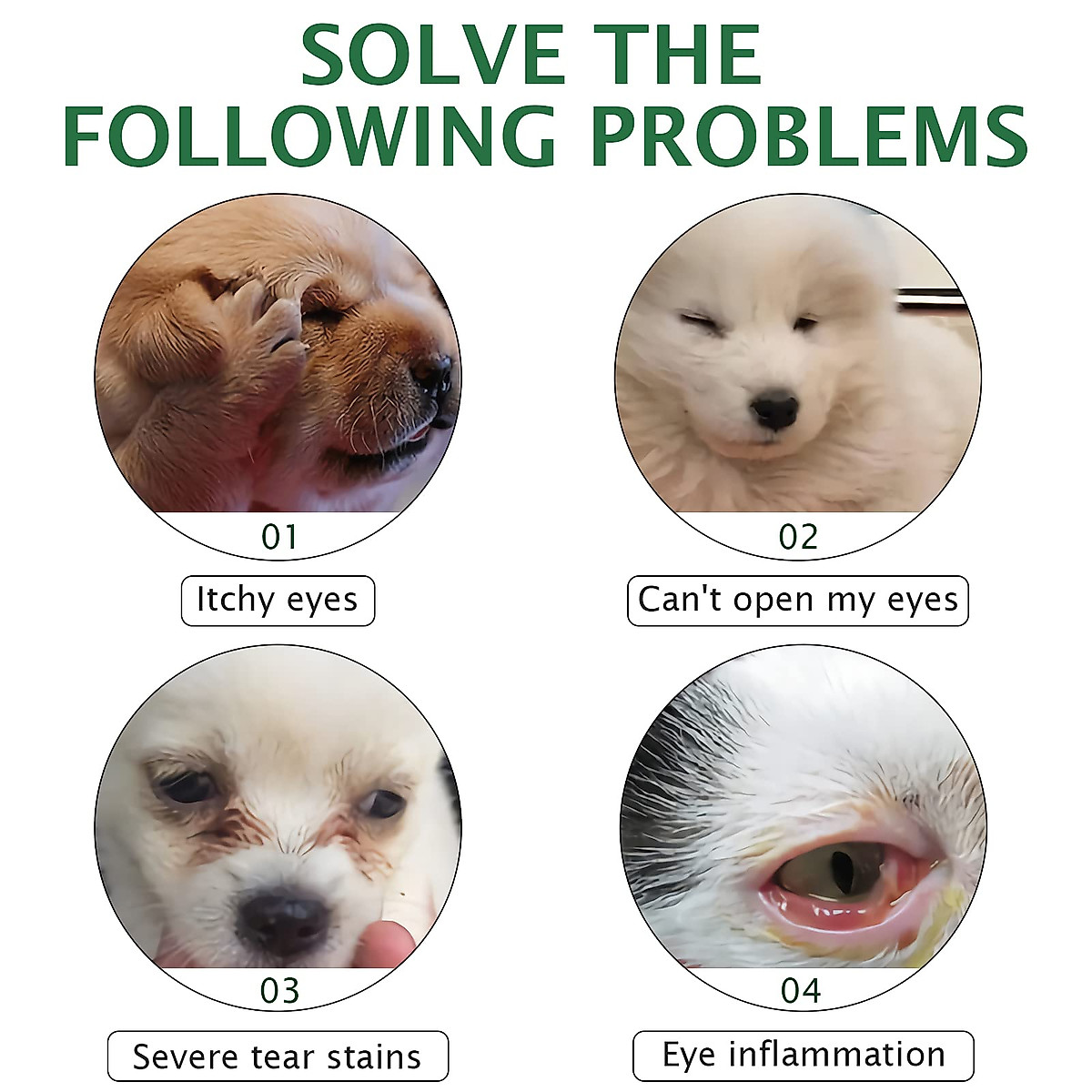 Dog Eye Drops, Eye Cleaner for Dogs & Cats Supports Eyes Infection Relief, Redness & Allergy Eyes Relief, Remove Tear Stain & Eye Debris - Pet Eye Gentle Care Supplement Cats Drops for Eyes - 2 fl oz…