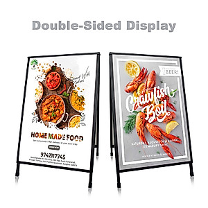ZEGNEER Sidewalk Sign Board Curb Sign 24x36 inch Slide in Double Sided Display Foldable and Portable Comes with Carry