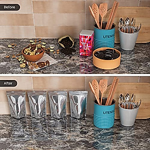 SOFTGAS 150 Pack Mylar Bags for Food Storage with Oxygen Absorbers & Labels, Resealabel Ziplock Food Grade Bags for Long Term Food Storage (4 size 4.3 * 6.3/6 * 9/7.5 * 11.5/10 * 14)