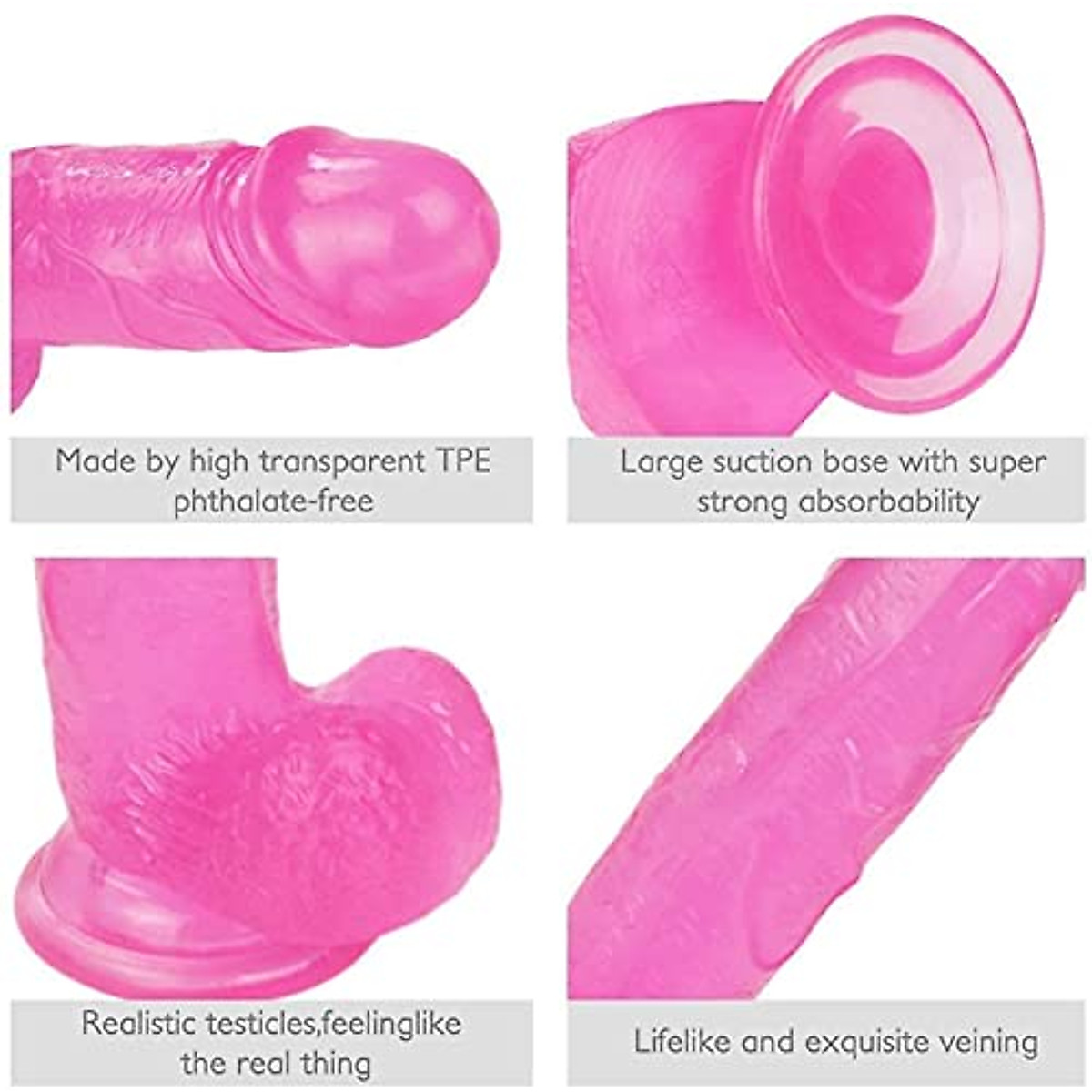 6.02 Inch Delicate Silicone Suction Cup Realistic Classic Dick Wand with Strong Suction Cups for Men and Women or Men's and Women's Games 6.02 Inch H16