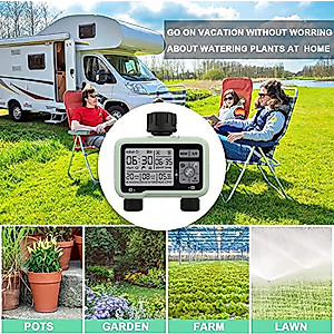 SOGUYI Hose Timer,Automatic Watering Timer for Gardens,Sprinkler Timer with Rain Delay / Child Lock /IP65 Waterproof, Large LCD Screen Irrigation Systems for Garden, Lawn, 2 Zones