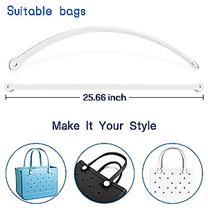 Bag Strap Replacement for Bogg Bag, Bag Handle Strap Replacement for Bogg Bag, Durable and Stylish Bag Straps,Rubber Pouch, EVA Carry Bag, Beach Bag Repair Kit (White)