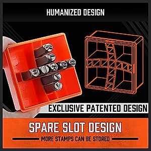 HORUSDY 37-Piece Number and Letter Stamp Set 1/4 (6mm) (A-Z & 0-9 + Stars) Punch Perfect for Imprinting Metal Stamping kit, Plastic, Wood, Leather