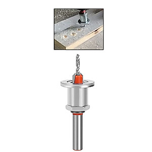 Wilsnsun Carbide Tipped 90° Countersink with Adjustable Low Friction Depth Stop,Multifunctional Round Shank Bore Woodworking Drill Bit,Taper Drill Bit,Counterbore Drill Bit （Dia3.0mm Drill ）