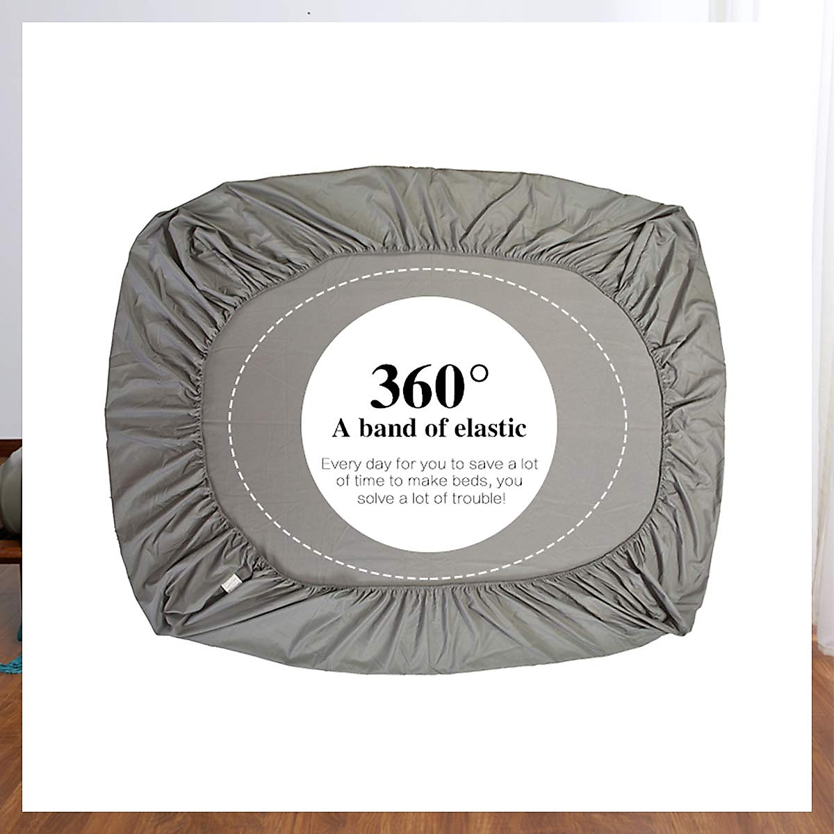 NHNHN Fitted Sheet-Deep Pockets-Soft Microfiber-Easy Care-Shrinkage and Fade Resistant-Fitted Sheets Full Size for Girl Woman Teens Kids-Only 1 Fitted Sheet(Full,Light Grey)