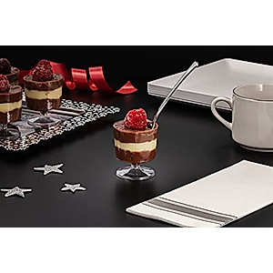 Exquisite Mini Dessert Cups With Spoons 200 Pcs I Serves 100 I Disposable Mini Plastic Mousse Cups With Spoons For Mini Dessert I 2 Oz Small Dessert Cups with Spoons I Clear Dessert Cups With Spoons