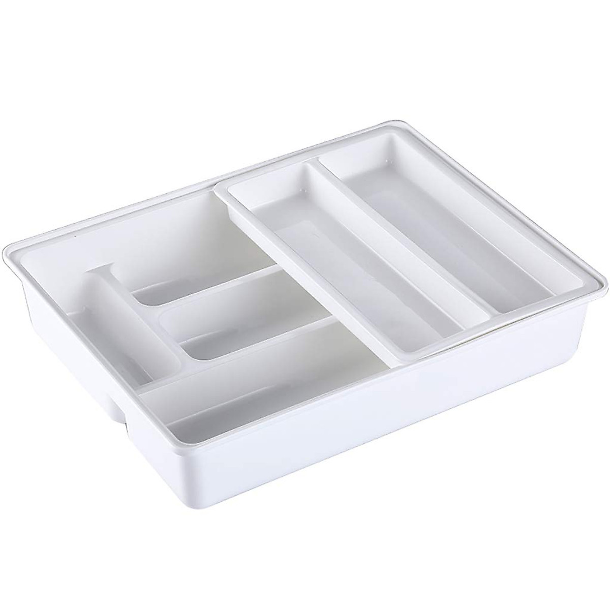 Storage rack plastic cutlery tray for separating kitchen drawers, 31.2×23.9×6.6cm