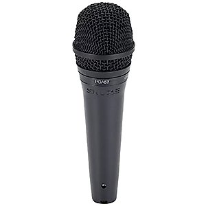 Shure PGA57 Dynamic Microphone - Professional Quality Instrument Mic with Cardioid Pick-up Pattern, 3-in XLR Connector, 15' XLR-to-XLR Cable, Stand Adapter and Zipper Pouch, (PGA57-XLR)