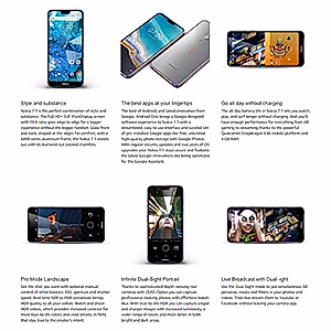 Nokia 7.1 - Android 9.0 Pie - 64 GB - Dual Camera - Dual SIM Unlocked Smartphone (Verizon/AT&T/T-Mobile/MetroPCS/Cricket/H2O) - 5.84" FHD+ HDR Screen - Blue - U.S. Warranty