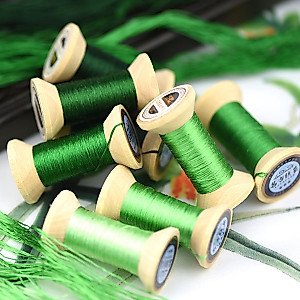 MINGGUXIUYI Handmade Embroidery Natural 100% Mulberry Silk Thread,8 Spools Each 24 Yards (103)