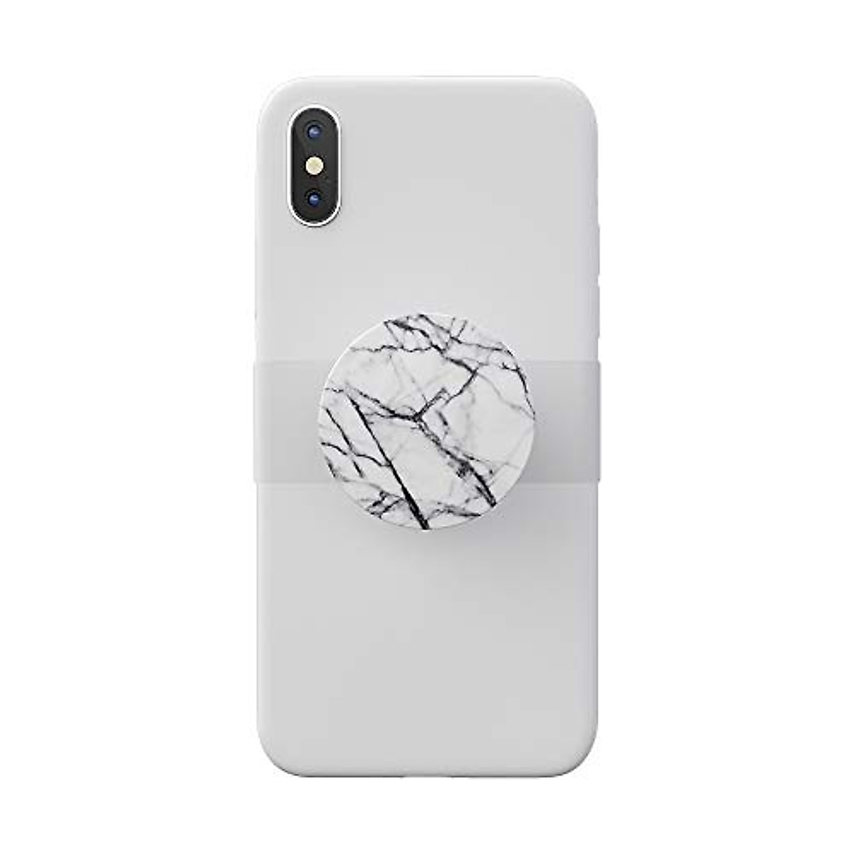 PopSockets Phone Grip Slide for Phones and Cases, Sliding Phone Grip with Expanding Kickstand, PopSlide for Apple Silicone Case, iPhone Xs Max - Clear Day