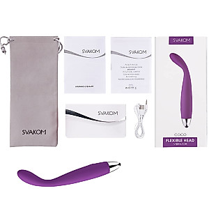 SVAKOM Coco G Spot Vibrator - 8 Seconds to Climax Finger Shaped Waterproof Vibes for Women - 5 * 5 Vibrations Clit Nipple Personal Massagers - Adult Female Sex Toys