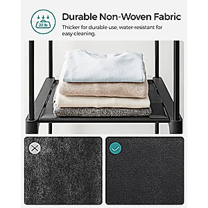 SONGMICS Portable Closet, Freestanding Closet Organizer, Clothes Rack with Shelves, Hanging Rods, Storage Organizer, for Cloakroom, Bedroom, 59.5 x 16.9 x 65.4 Inches, Black URYG036B02