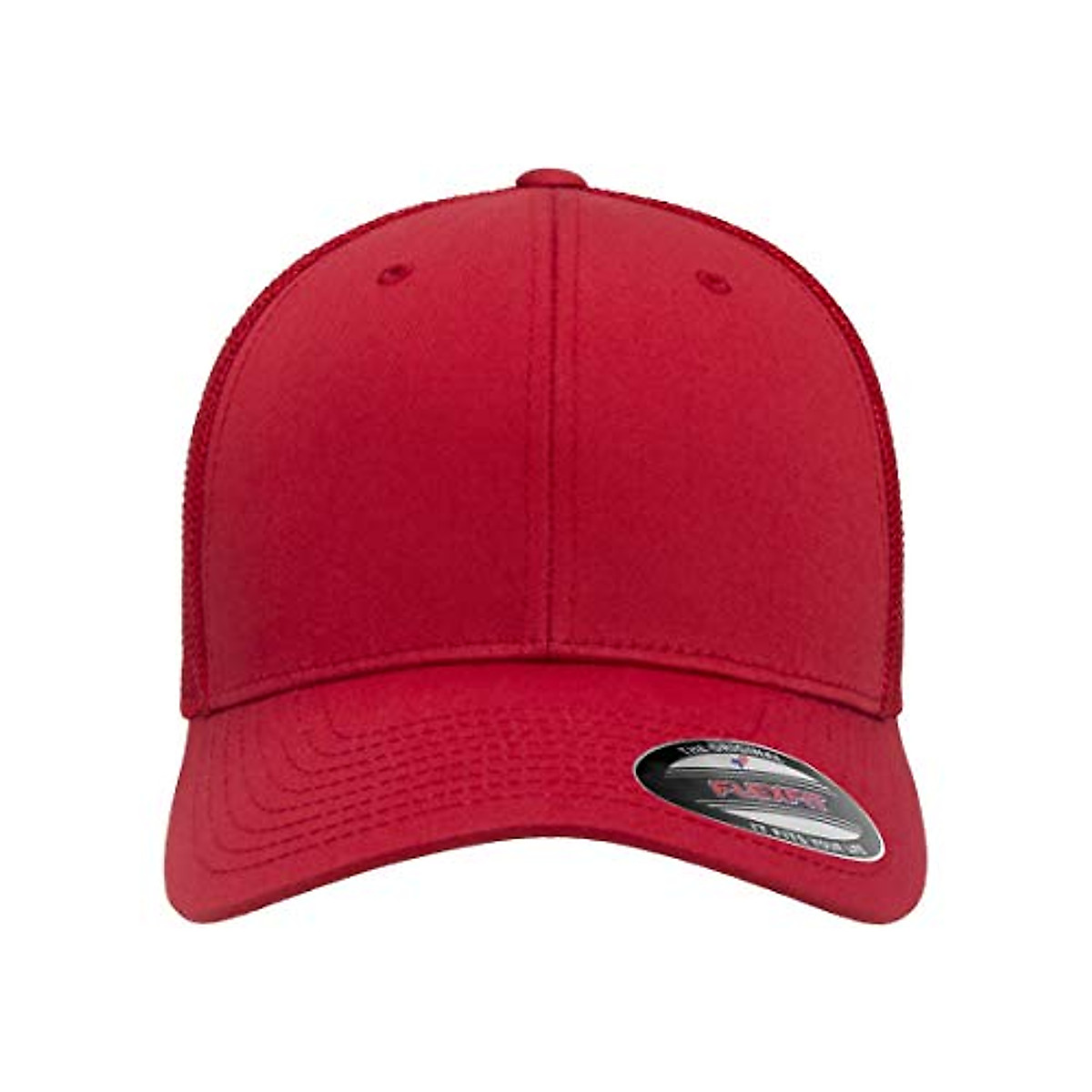 Flexfit Unisex-Adult's Mesh Fitted, Red, One Size