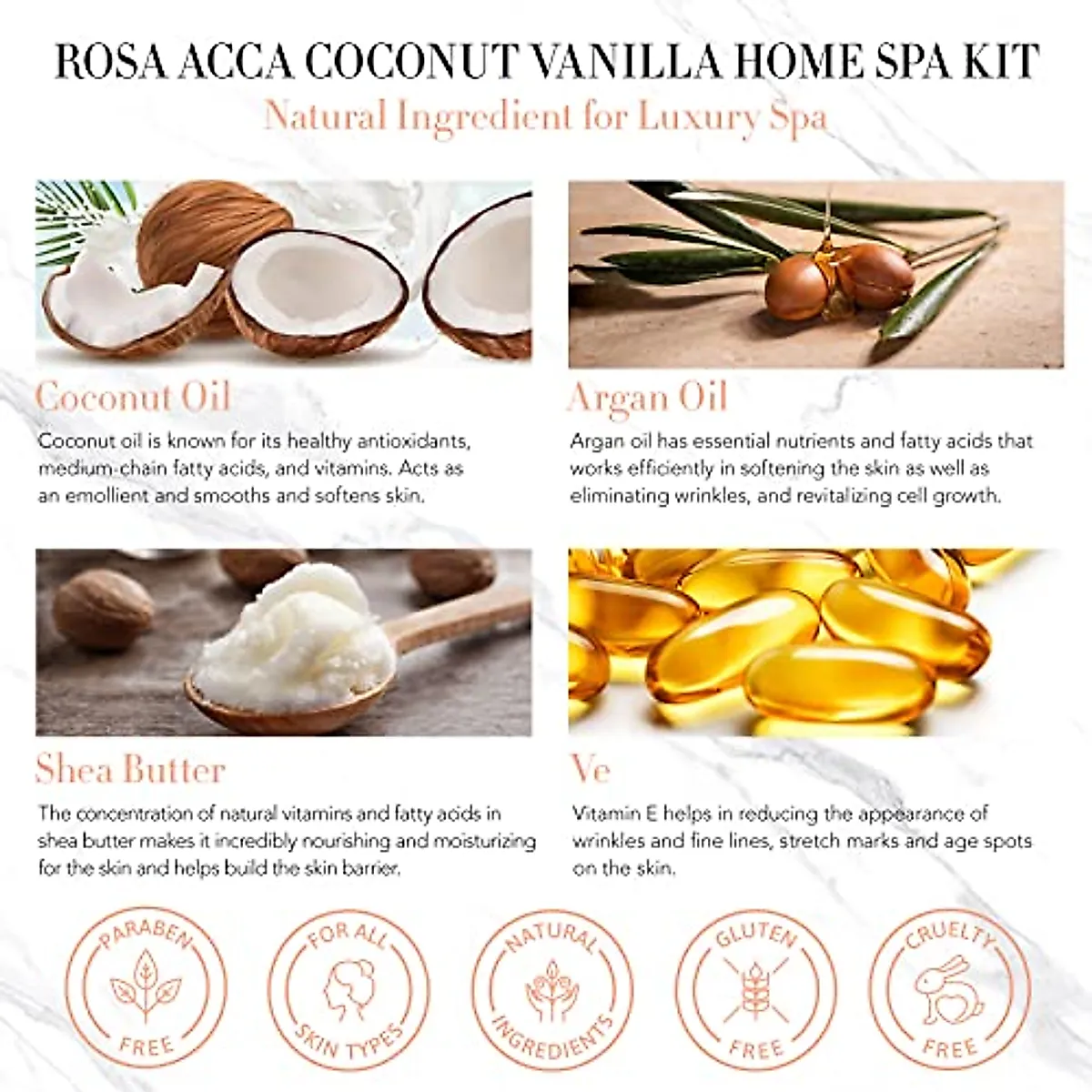 Rosa Acca Bath and Body Gift Spa Gift Set 20 Pcs Set Vanilla Coconut Zebra Spa Kit, Spa Bath Set for Women Gift with Body Lotion,Slipper,Pumic Stone,Soap & More for Christmas Holiday Thanksgiving Day