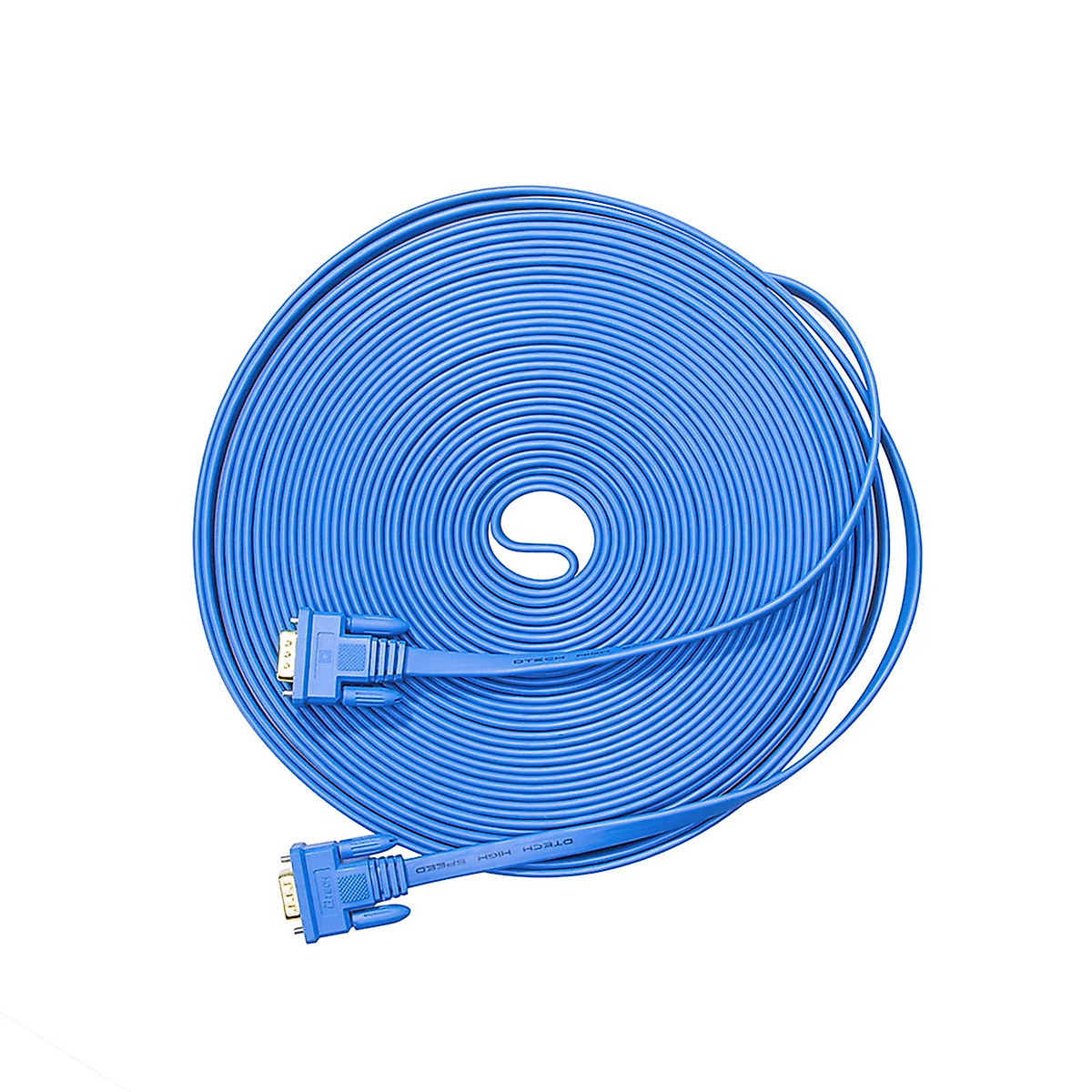 DTech Flat Thin Extra Long VGA Cable 25 ft Male to Male 15 Pin Connector Computer Monitor Cord 1080p HD High Resolution(8 Meter, Blue)