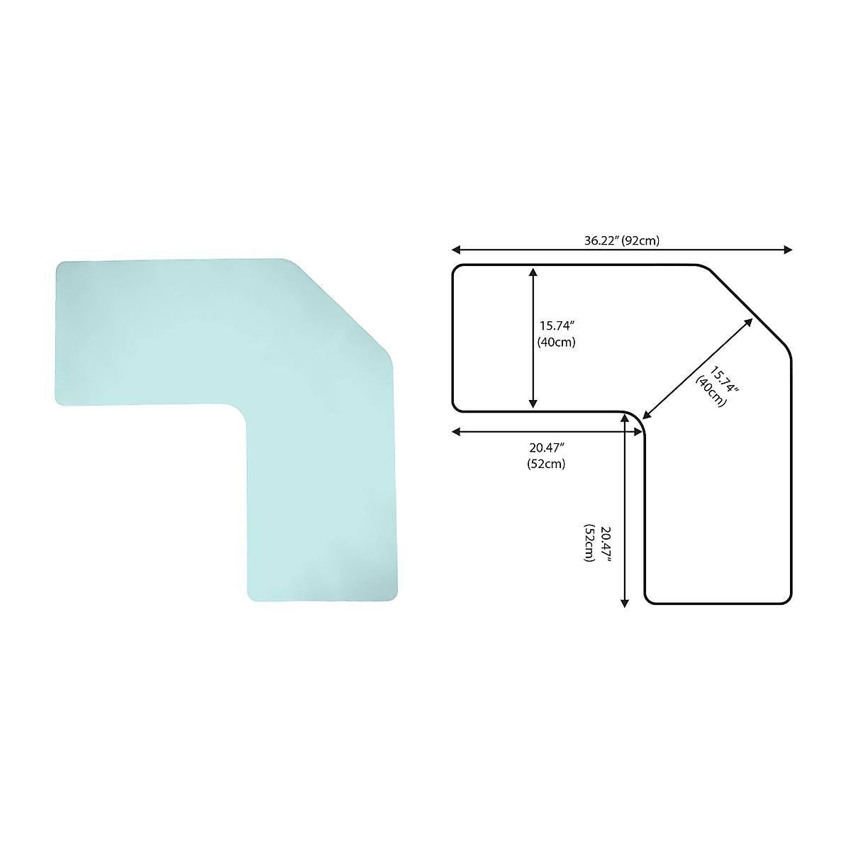 Con-Tact Brand XL Corner Desk Pad | Waterproof Anti-Slip PU Leather | Large Corner Computer Workstation Protection | Mouse Pad Gaming Pad | 36" X 15.7" L Shape | Dual Sided (Blue/Purple)