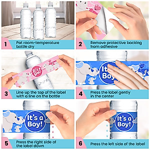 Super Cute, Waterproof, It's a Boy Water Bottle Baby Label 24PK. Fun, Unique Elephant Party Favor Designs. Durable, Blue Favors for Showers, Sprinkles or Gender Reveals. Great Drink Labels Guests Love