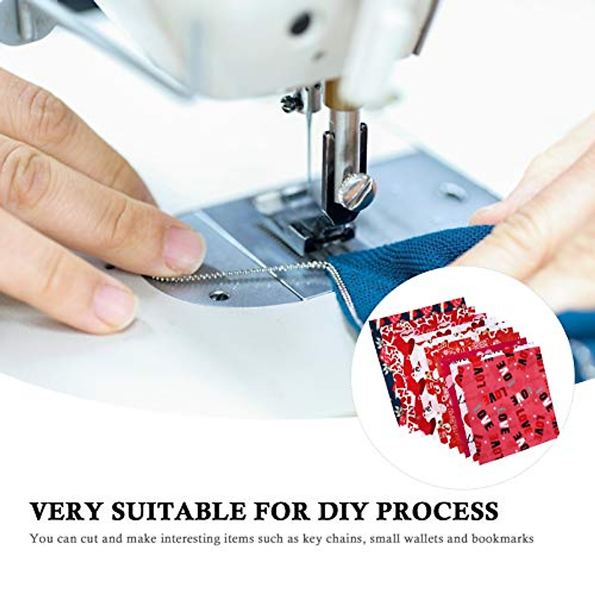 EXCEART Fabric Fabric 30 Sheets Assorted Craft Fabric Bundle Patchwork Fabric Sets Quilting Sewing Patchwork Cloths Delicate Sewing Patchwork Cloths DIY Craft Heart Pattern Quilting Quilted