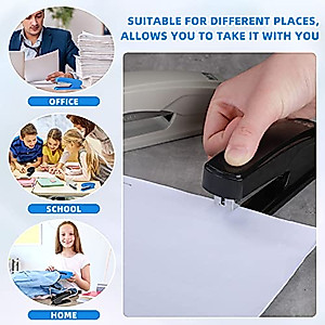 Desktop Stapler School College Office Supplies Portable Durable Staplers for Desk Accessories Heavy Duty Stapler with 25 Sheet Capacity for Home Classroom Office Teacher (Black, Blue, Gray, 6 Pcs)