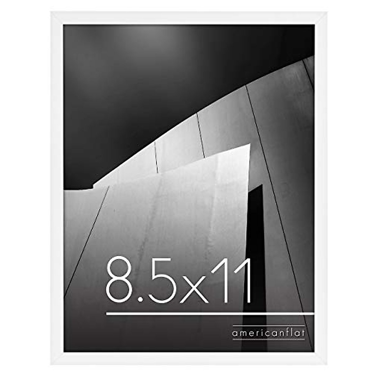 Americanflat 8.5x11 Picture Frame in White - Thin Border Photo Frame with Shatter Resistant Glass - Horizontal and Vertical Formats for Wall and Tabletop