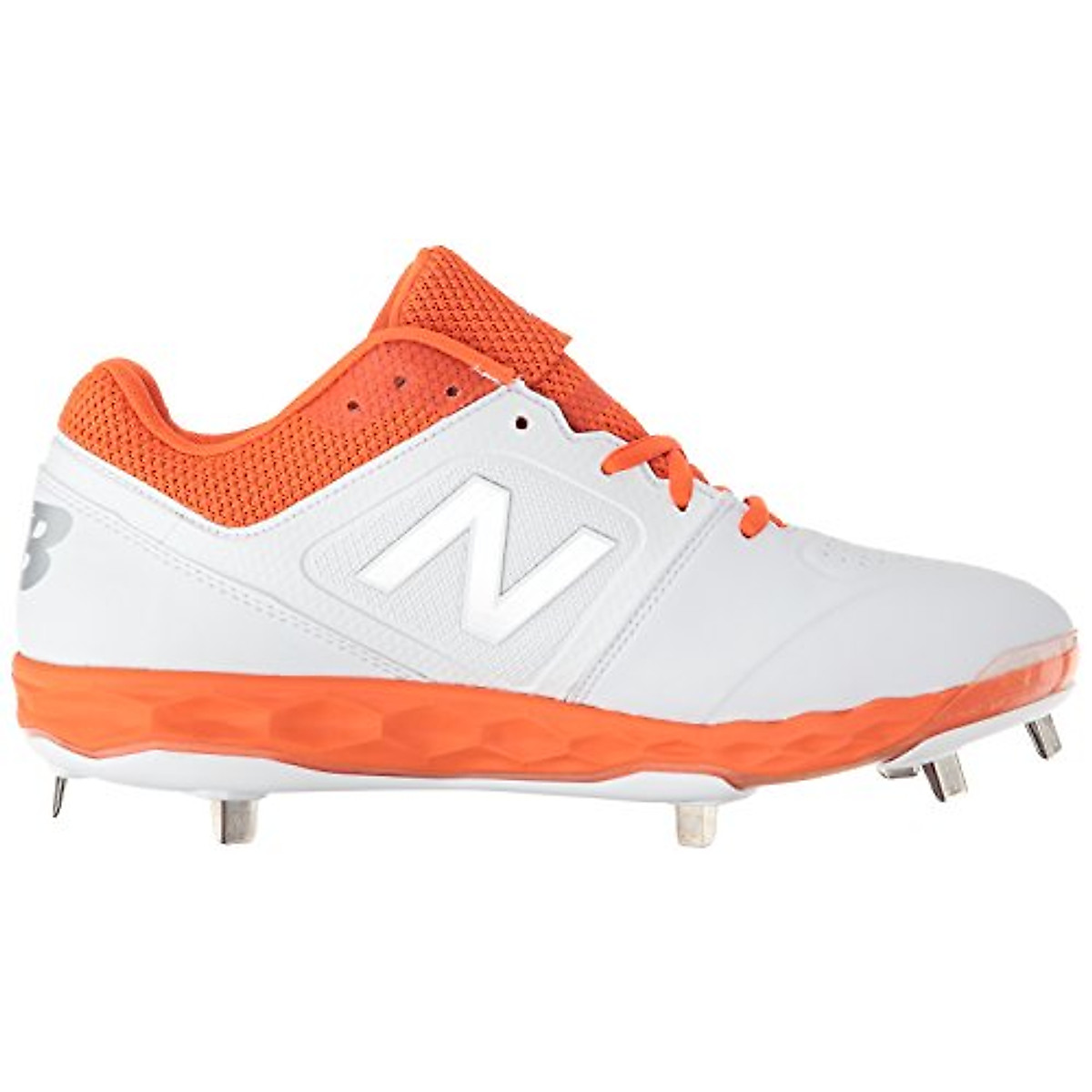 New Balance Women's Fresh Foam Velo V1 Metal Softball Shoe, Orange/White, 5.5 M US