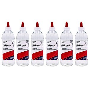 Mont Marte Signature Clear PVA Craft Glue 17.63oz (500g) 6 Pack, Suitable for Paper, Card and Fabric