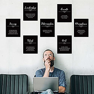 9 Pieces Inspirational Phrases Wall Art Prints Motivational Sayings Quote Posters Positive Prints Decorations for Teens Adults Living Room Office Classroom College Decoration, Unframed, 8 x 10 Inch