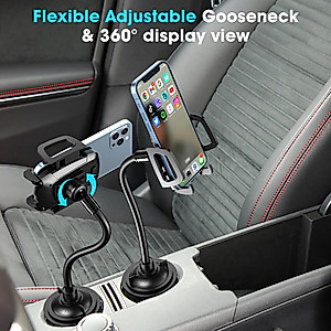 USBERG Cup Holder Phone Mount for Car,Cell Phone Holder Car, Universal Adjustable Gooseneck Cup Phone Holder for Car Truck,Compatible with iPhone,Samsung,LG & All Cell Phones …