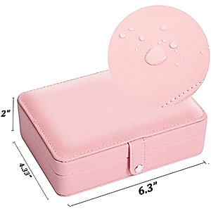 QBestry Travel Jewelry Organizer for Women Girls Stud Earring Organizer, Travel Jewelry Case Earring Jewelry Box for Girls Mini Earring Box Holder Storage Case Organizer for Necklace Rings, Light Pink