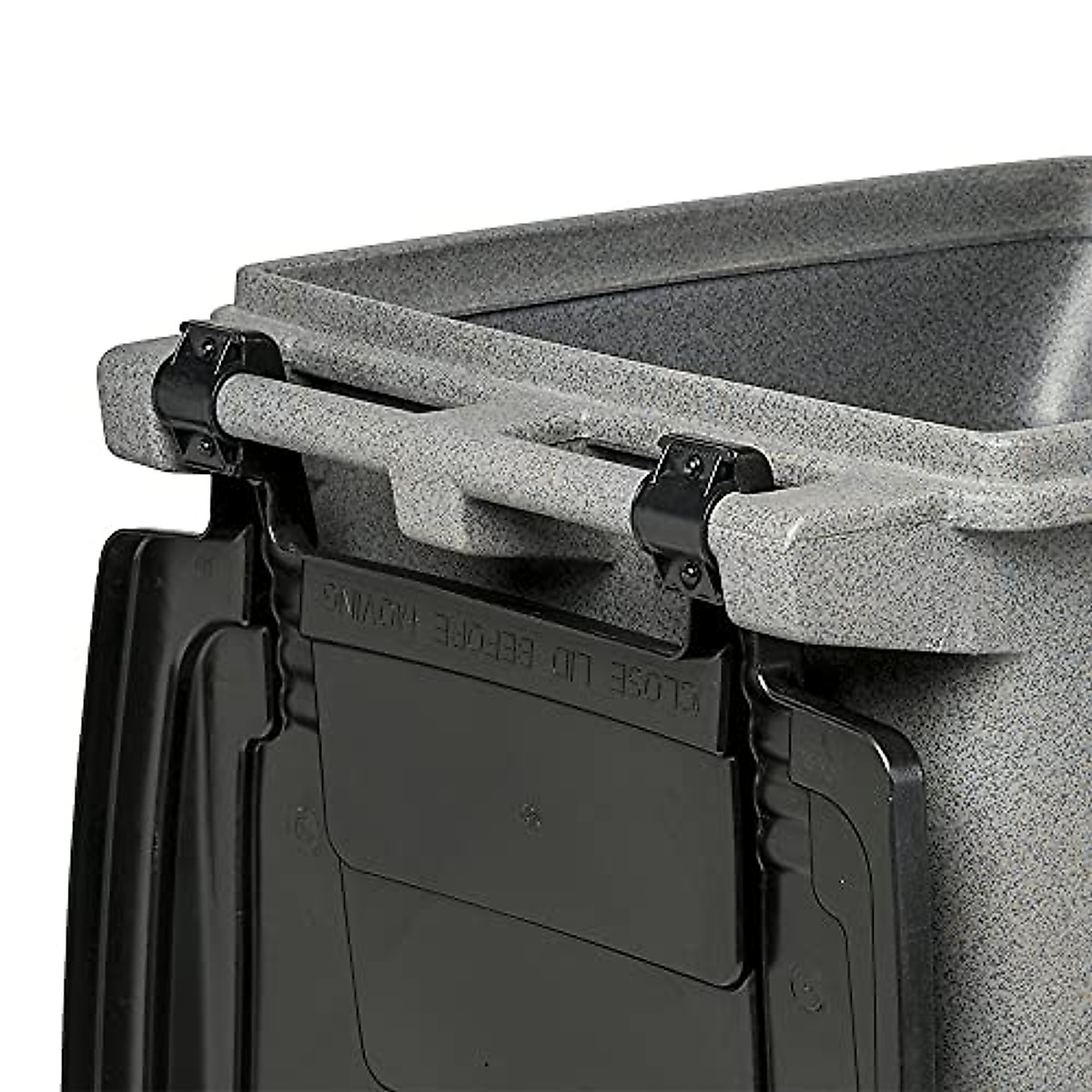 Toter 64 Gal. Trash Can Graystone with Quiet Wheels and Lid