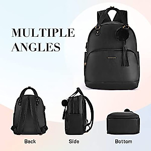 Missnine Women Backpack Purse Fashion Leather Large Backpack 2 Compartments Travel School College Handbag with Tassel