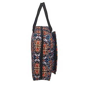 Remobia Hicol Portable Craft Kits Storage Bag Cross Stitch Starter Kits Bag Embroidery Project Bag Embroidery Tool Storage Tote Bag with Multifunctional Pockets, Bag Only (Colorful Pattern)