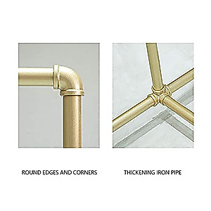 LOYALHEARTDY Industrial Pipe Clothing Rack Vintage Commercial Grade Pipe Clothes Racks Rolling Rack for Hanging Clothes Retail Display Heavy Duty Metal Garment Racks 47" Wx63 Tx16 D